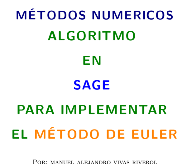 metodo de euler para ecuaciones diferenciales: en 4 pasos